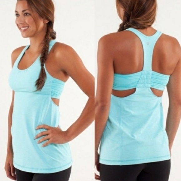 lululemon athletica | Tops | Lululemon Tealaqua Blue Turbo Tank 2 ...